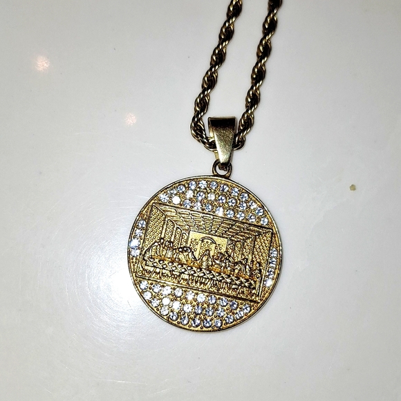 Accessories | Mens Last Supper Charm And Rope Necklace | Poshmark